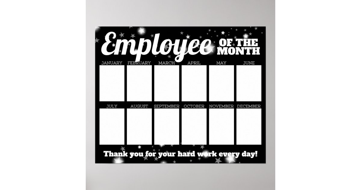 Custom colour photo employee of the month display poster | Zazzle