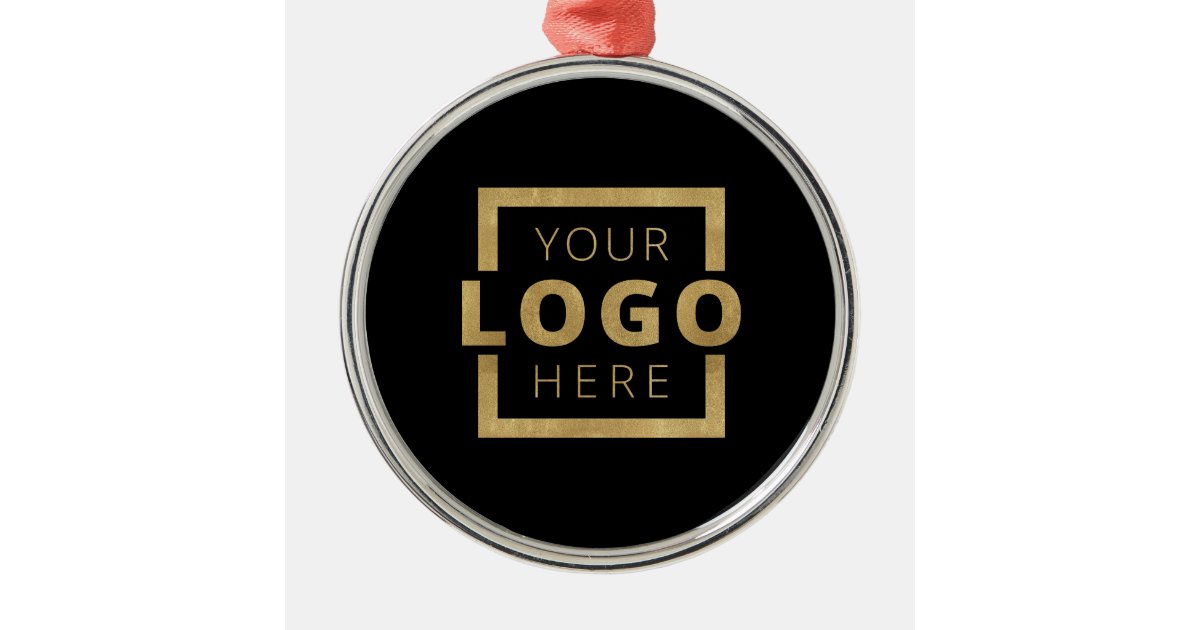 Custom Company Logo Christmas Elegant Party Metal Ornament | Zazzle