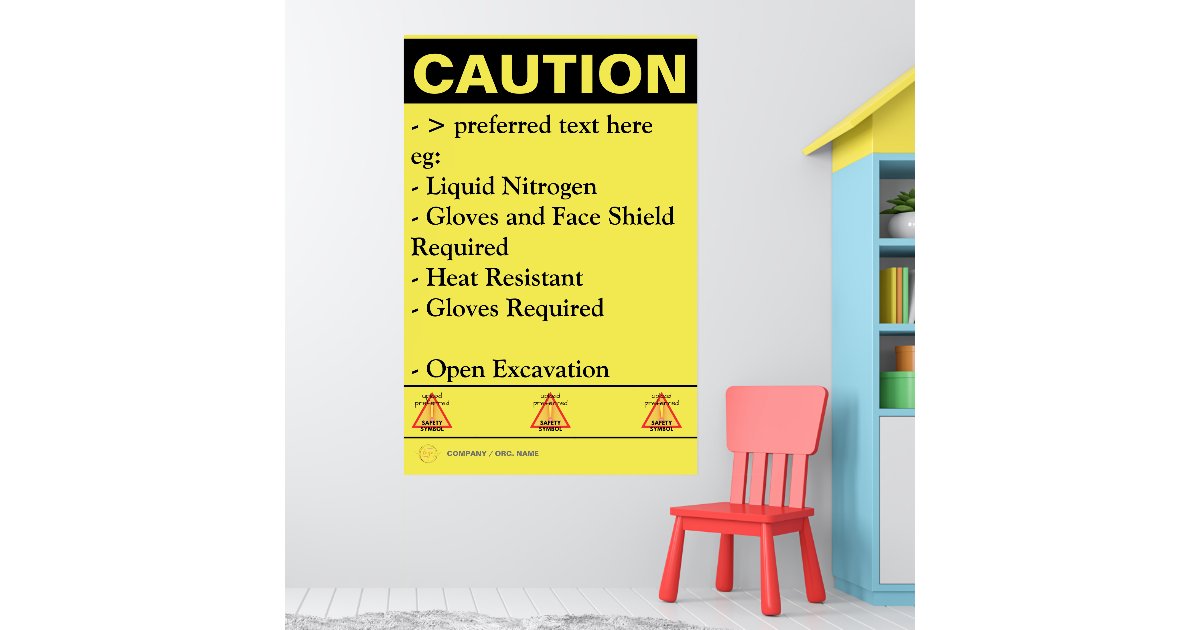 Custom Construction Safety Caution Notice Board Poster | Zazzle
