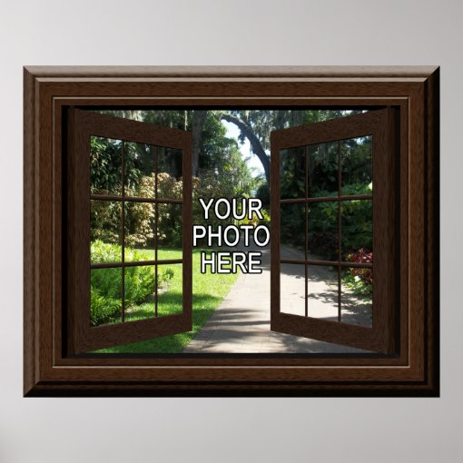 Custom Faux Window View Add Your Photo Poster | Zazzle