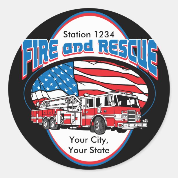 Fire Department Stickers | Zazzle CA
