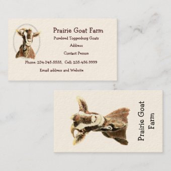 Custom Goat Farm Animal Business Card | Zazzle