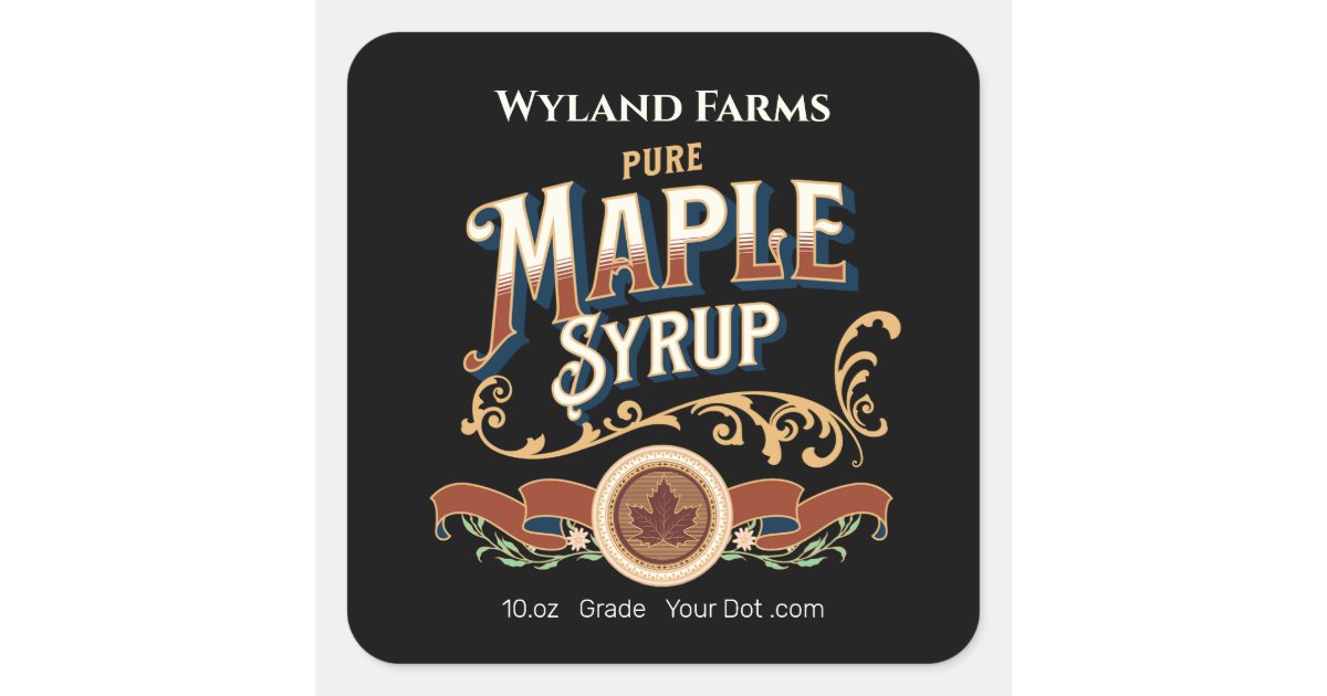 Custom Maple Syrup Bottle Label Sticker | Zazzle