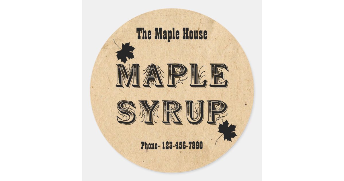 Custom Maple Syrup Round Business Sticker | Zazzle
