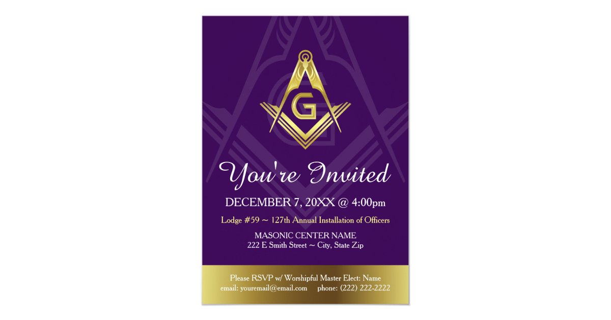Custom Masonic Invitation Templates | Grand Lodge | Zazzle.ca