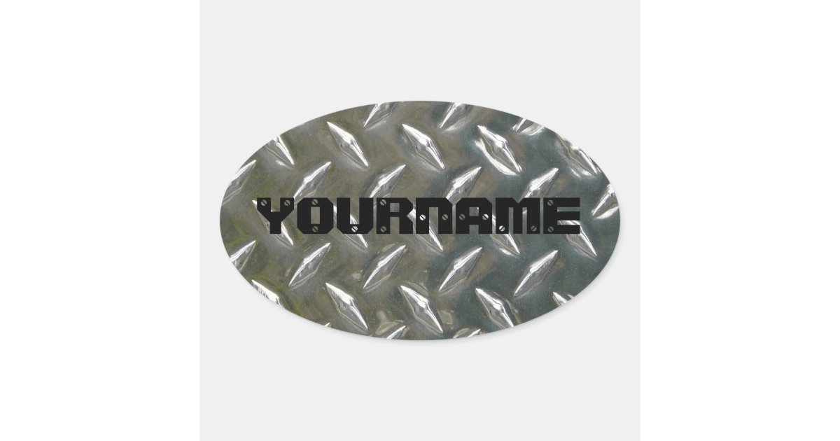 Custom Metal Work Name plate Oval Sticker | Zazzle