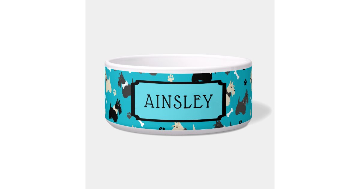 Custom Name Scottish Terrier Pattern Blue | Zazzle