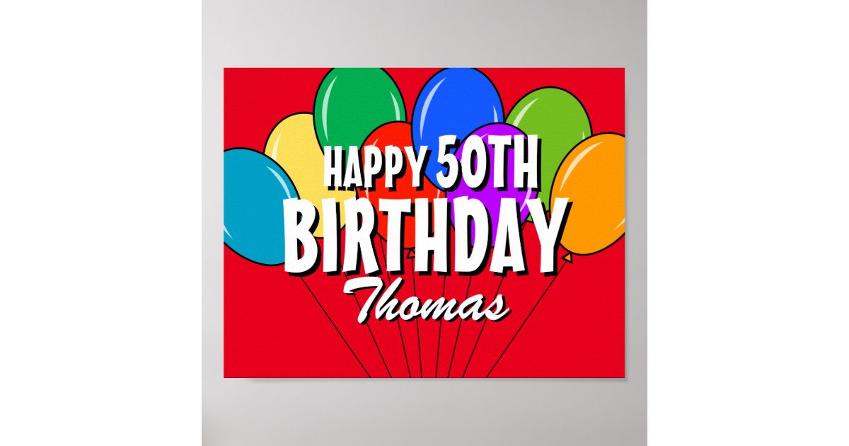 Custom personalized Happy Birthday party posters | Zazzle