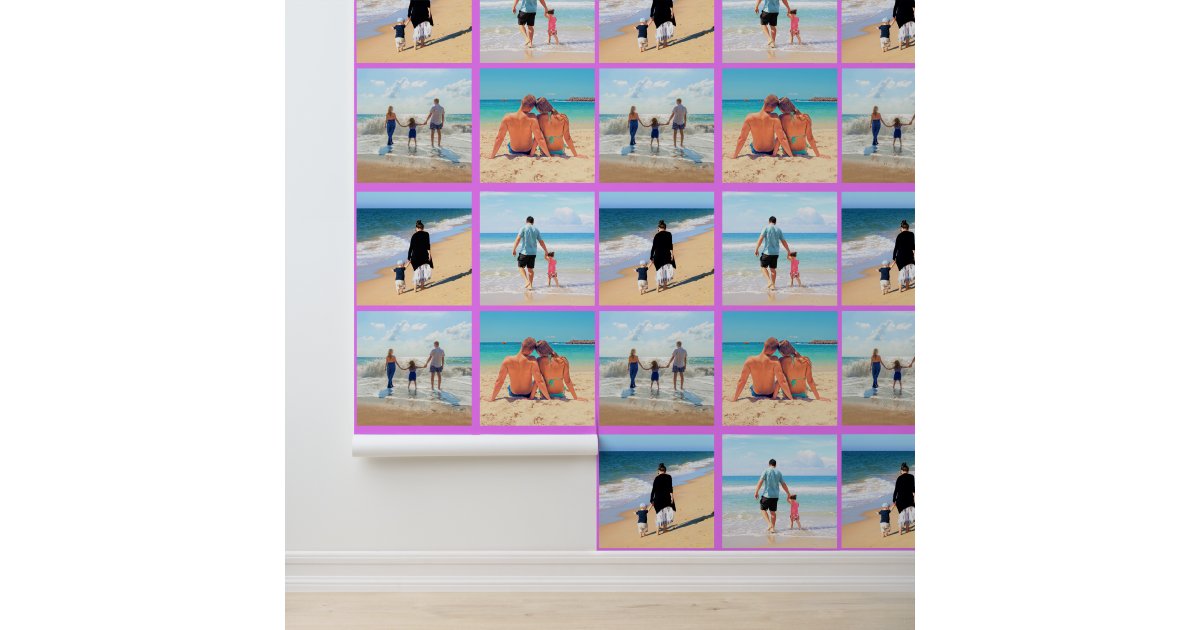 Custom Photo Collage Personalized Your Own Design Wallpaper | Zazzle