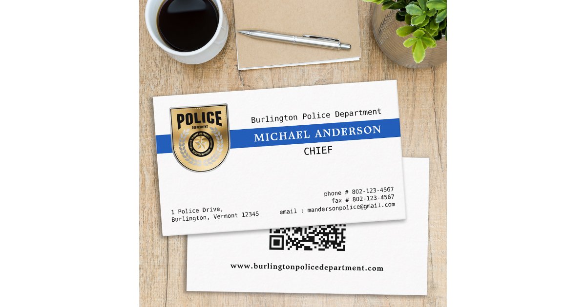 Custom Police Department Logo Law Enforcement Business Card | Zazzle