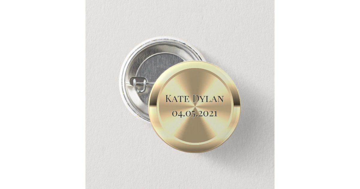 Custom Simulated Engraved Brass Button | Zazzle