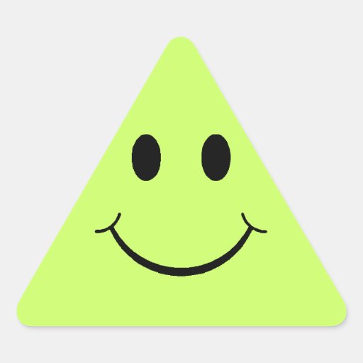 Customizable Smiley Triangle Sticker | Zazzle