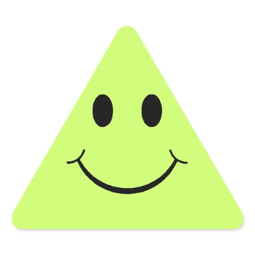 Customizable Smiley Triangle Sticker | Zazzle