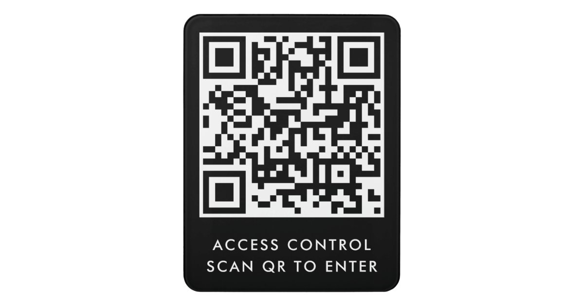 Customized Door Lock QR Code Scan to Enter Black Door Sign | Zazzle