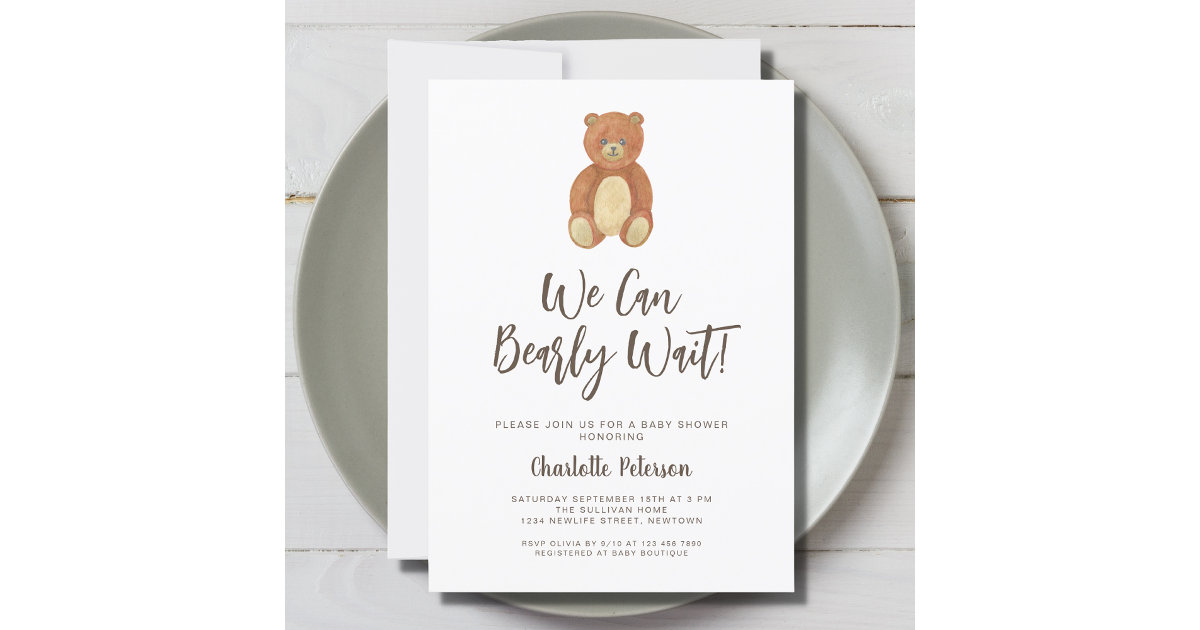 Cute Bear Baby Shower Invitation | Zazzle