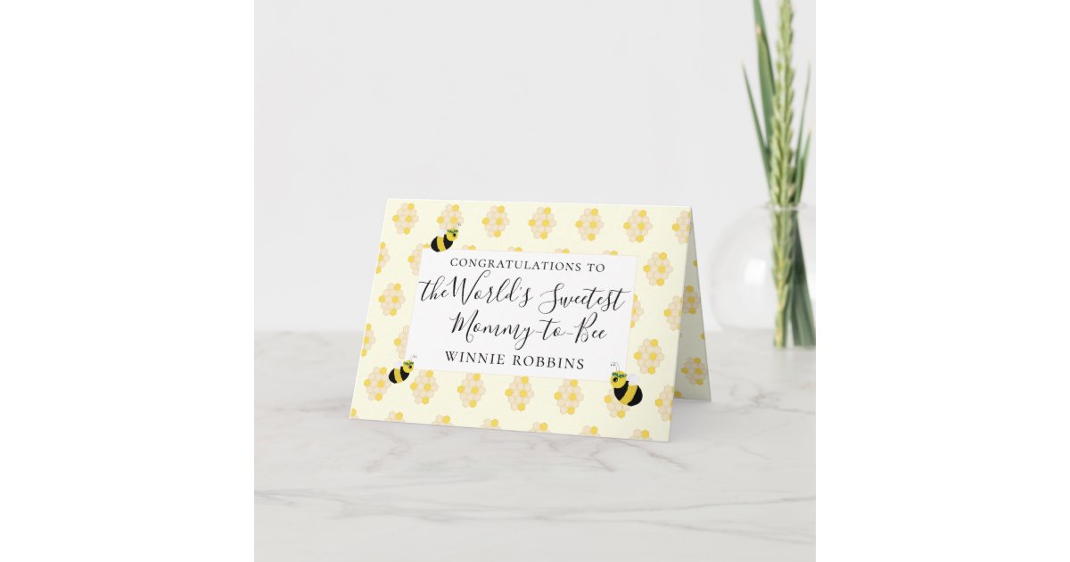 Cute Bee Baby Shower Congratulations Mommy-to-Bee Card | Zazzle