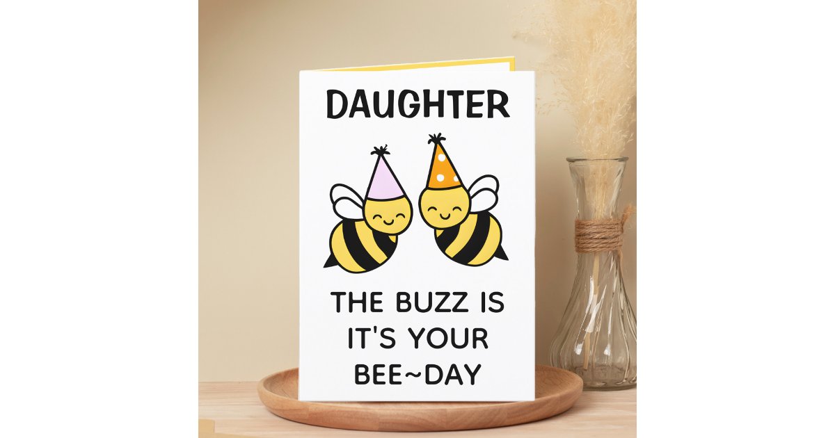 Cute Bumblebee Bee Daughter Happy Birthday Thank You Card | Zazzle