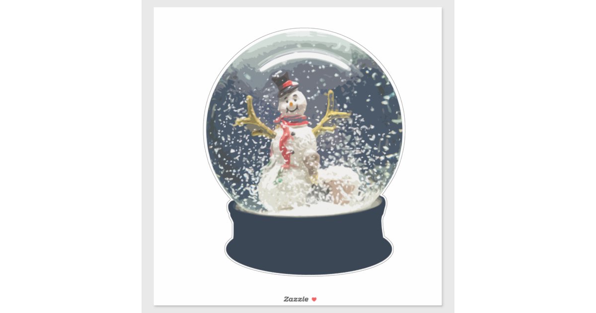 Cute Christmas Snow Globe Happy Winter Snowman | Zazzle