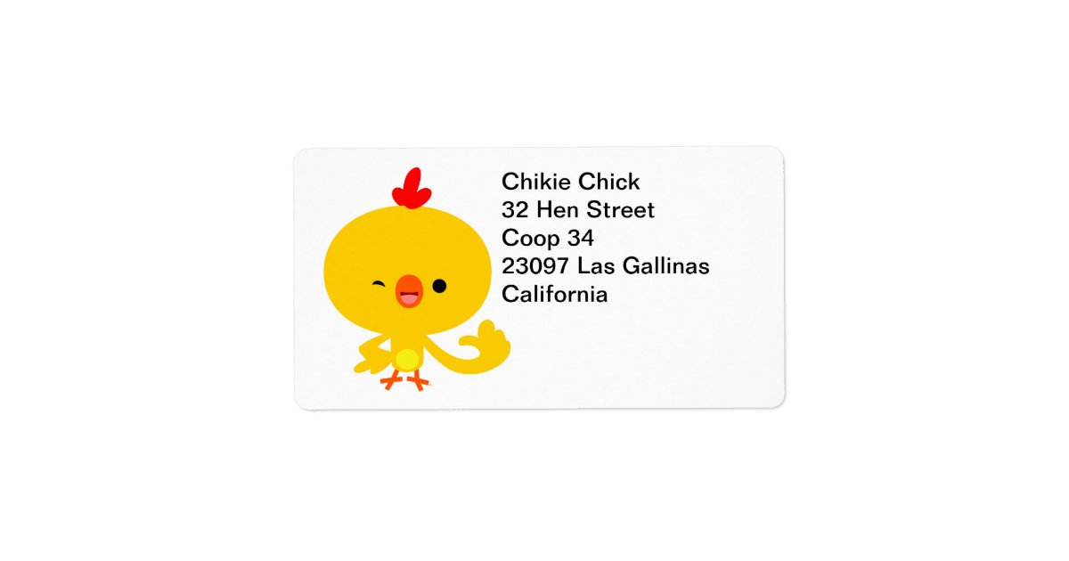 Cute Cool Cartoon Chicken Shipping Label | Zazzle