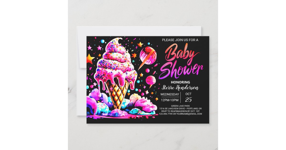 Cute Digital Sweetness Baby Shower Invitation | Zazzle
