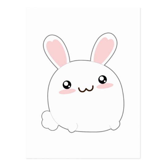 Cute Fat Bunny - Rabbit Adorable Fluffy Postcard | Zazzle.ca