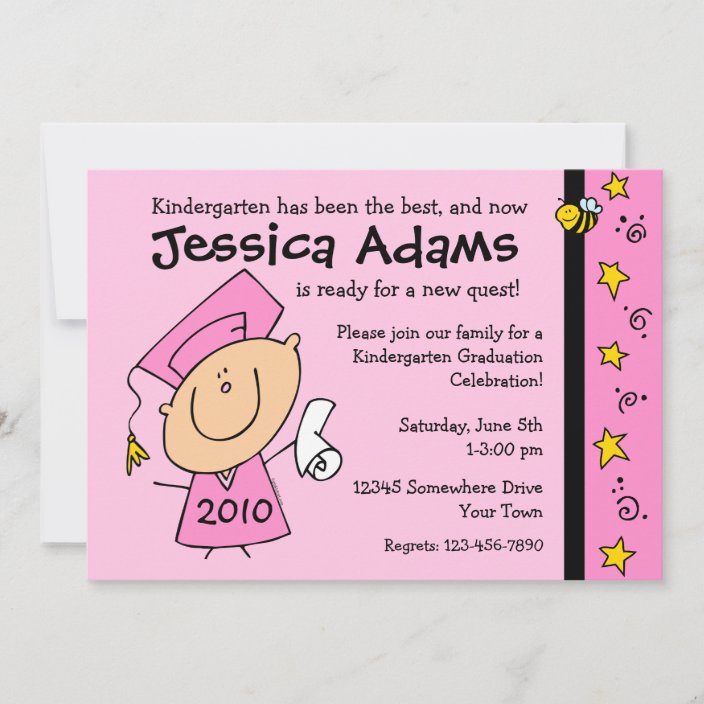 Cute Girl Custom Graduation Invitations | Zazzle.ca