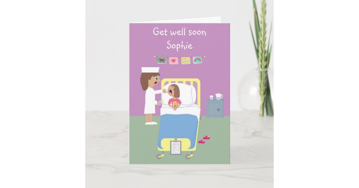 Cute Hospital Get Well Soon card | Zazzle.ca