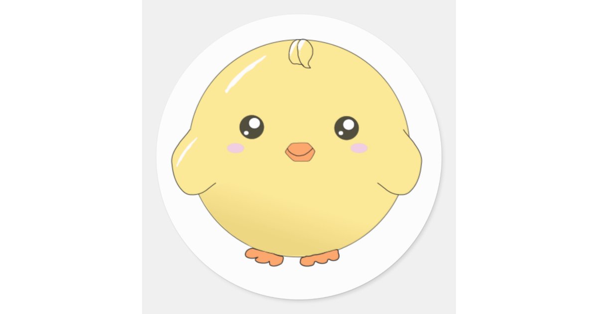 Cute kawaii yellow chick stickers | Zazzle