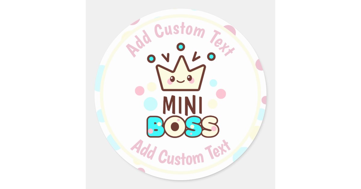 Cute Mini-Boss Baby Girl Shower Custom Favour Classic Round Sticker ...