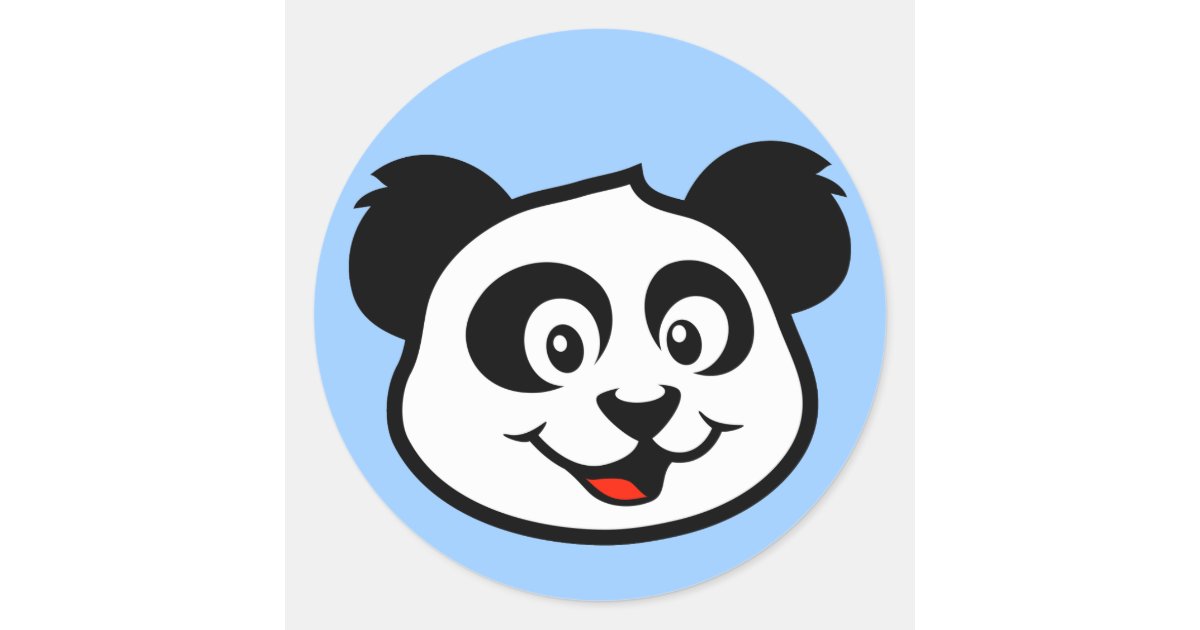 Cute Panda Face Classic Round Sticker | Zazzle