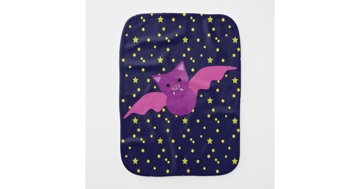 Cute Pink Bat Burp Cloth | Zazzle