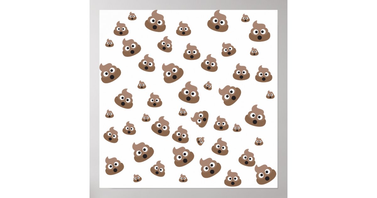 Cute Poop Emoji Pattern Poster | Zazzle