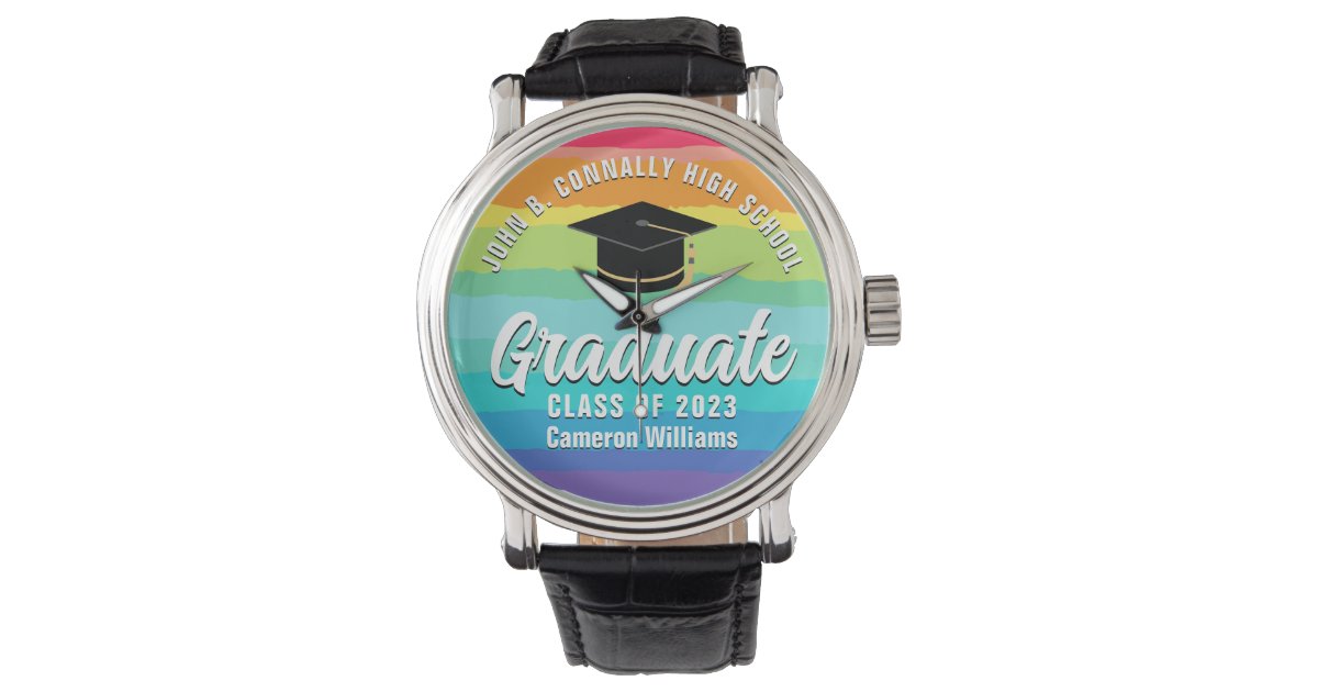 Cute Rainbow Graduate Custom 2023 LGBTQ Graduation Watch | Zazzle