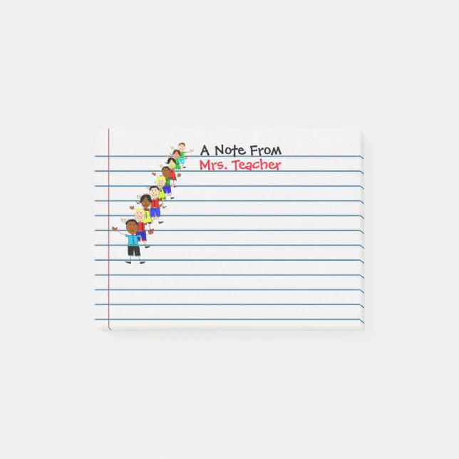 Cute School Kids Teacher Personalized Post-its Post-it Notes | Zazzle