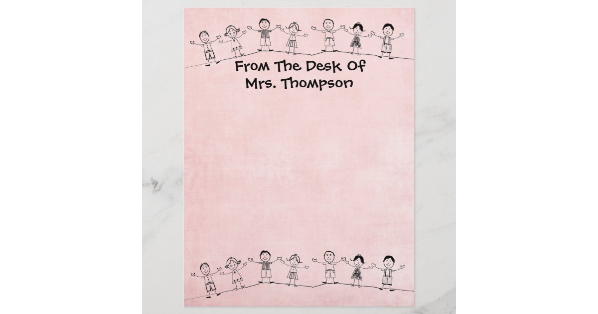 Cute School Teacher Letterhead Stationery | Zazzle