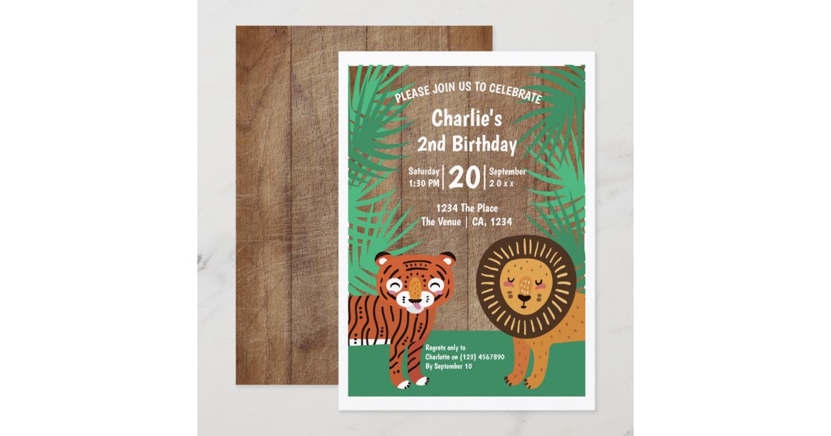 Cute Tiger Birthday Party Personalized Invitation | Zazzle