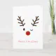 Cute Winking Rudolf Reindeer Christmas Holiday Card | Zazzle