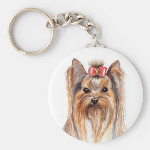 Yorkie Keychains & Key Rings | Zazzle CA