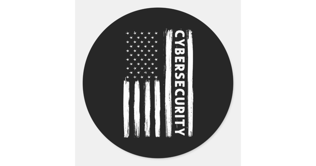 Cybersecurity American Flag Cyber Security Special Classic Round ...