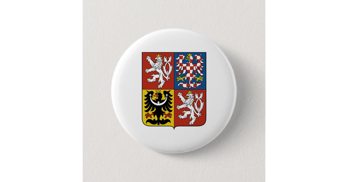 Czech Republic Official Coat Of Arms Heraldry 2 Inch Round Button | Zazzle