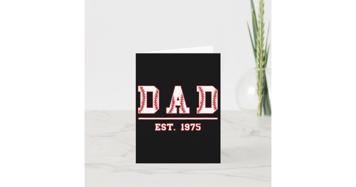 Dad Est. 1975 Softball Fathers Day Birthday Vintag Card | Zazzle