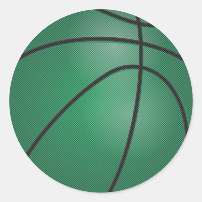 Dark Green Basketball Classic Round Sticker | Zazzle.ca