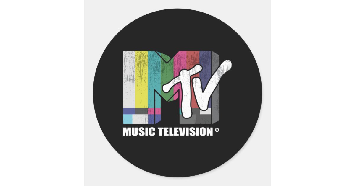Day Gift MTV Retro Signal Classic Round Sticker | Zazzle