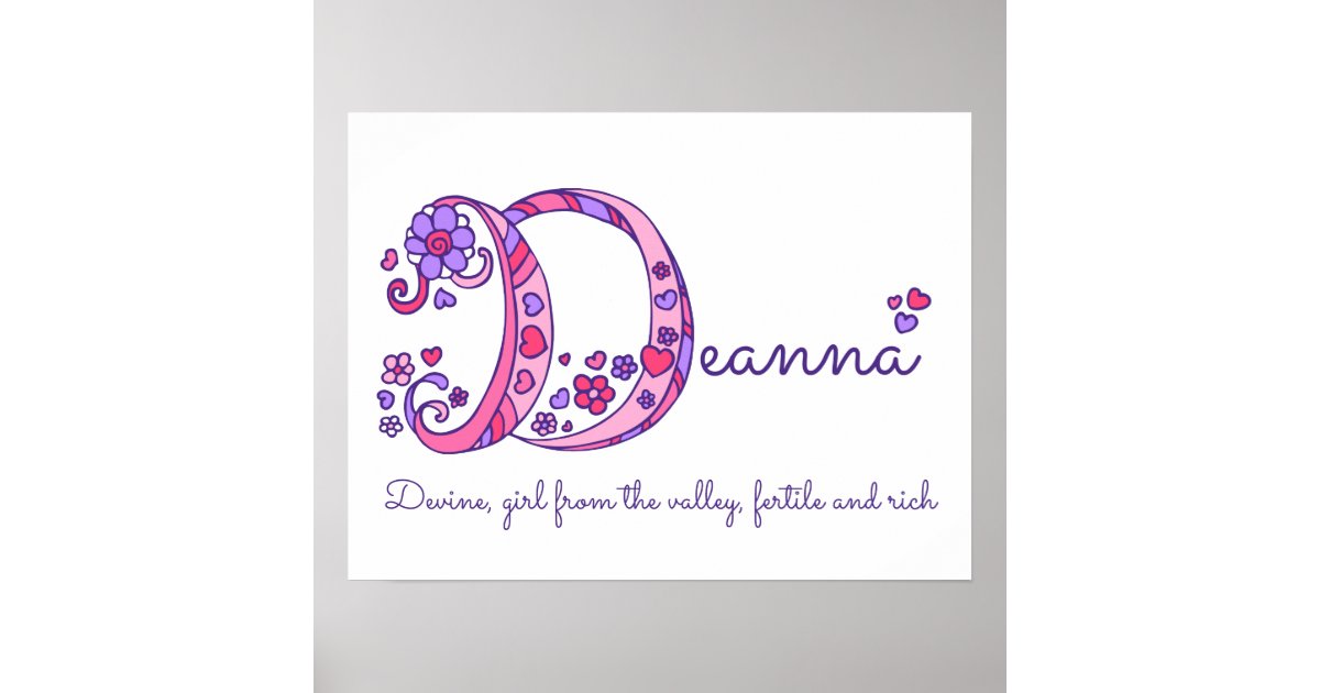 Deanna initial D doodle art name meaning Poster | Zazzle