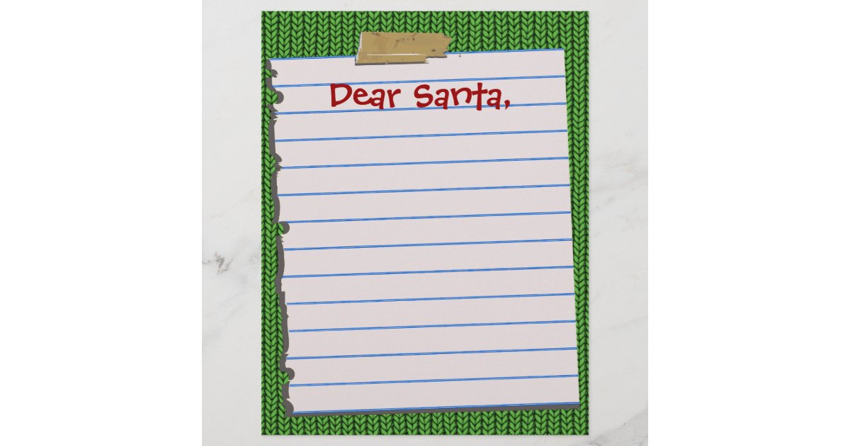 Dear Santa Christmas Letter Letterhead Stationery | Zazzle