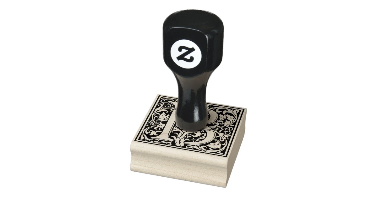 Decorative Monogram Letter B Rubber Stamp | Zazzle