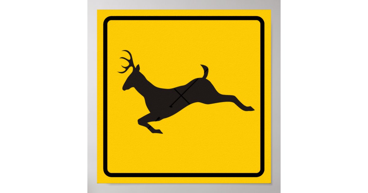 Deer Crossing Highway Sign | Zazzle