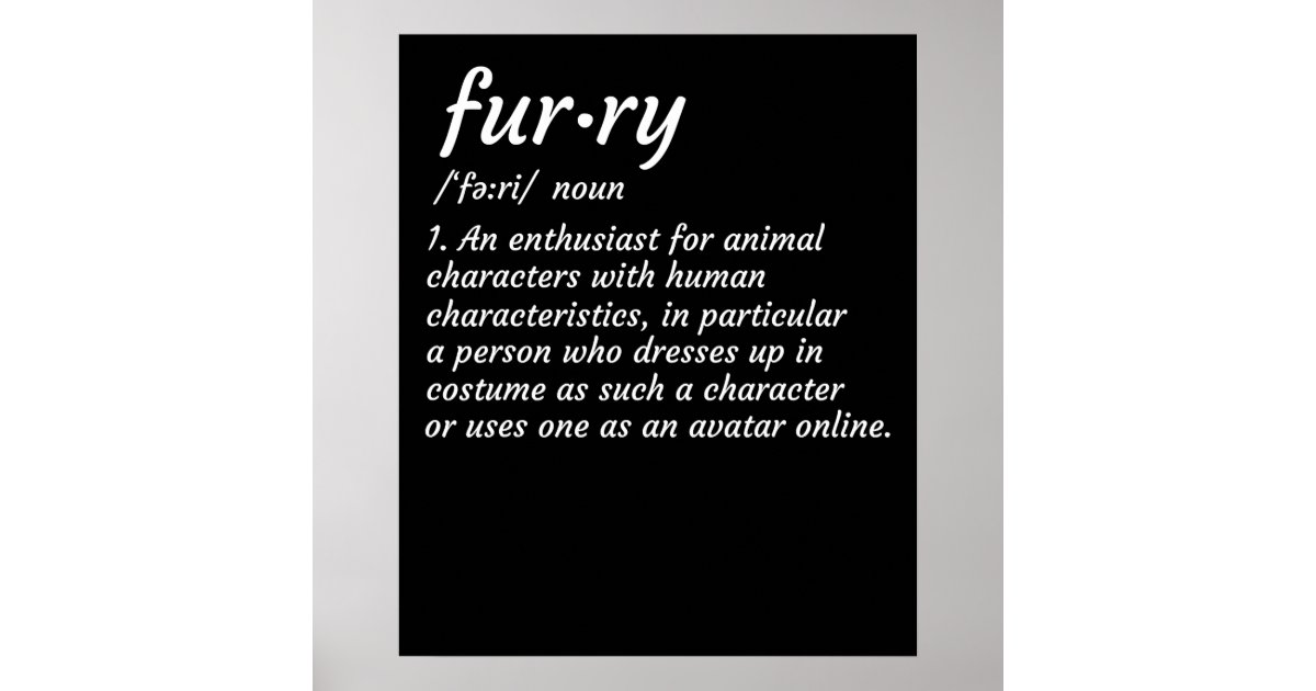 Definition Furry Fandom Furries Design Cosplay Poster | Zazzle