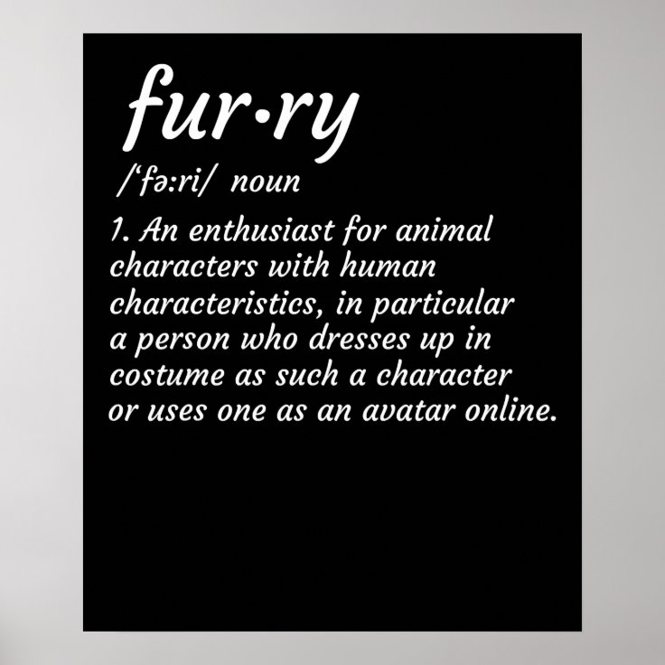 Definition Furry Fandom Furries Design Cosplay Poster | Zazzle