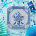 Delft Blue Birds floral French Country Chic Paper Plate | Zazzle